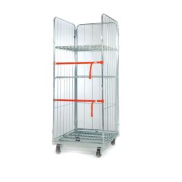 Roll container M720 con 2 sponde laterali e 2 cinghie